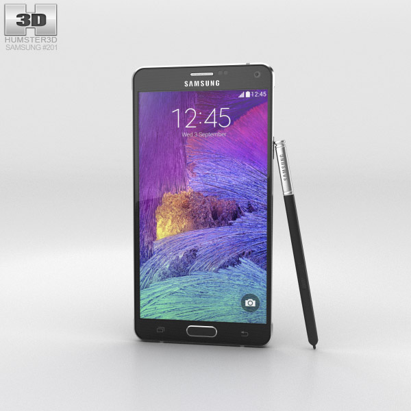 Samsung Galaxy Note 4 Charcoal Black 3D model - Download Phones on ...