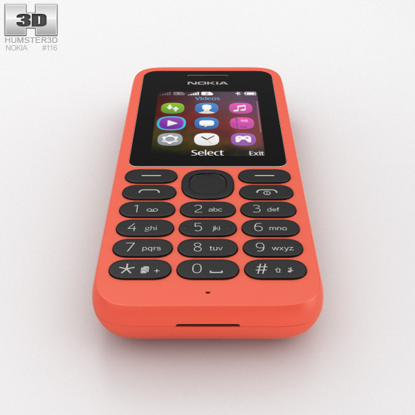 Nokia 130 Rojo Modelo 3D - Descargar Teléfonos on 3DModels.org