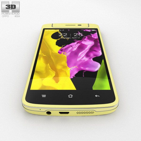 Oppo N1 mini Yellow 3D model - Download Phones on 3DModels.org