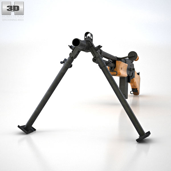 Browning M1918 Automatic Rifle 3D model - Download Machine Gun on ...