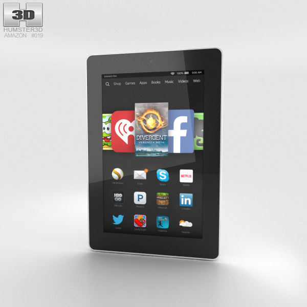 Amazon Fire HD 7 White 3D model - Download Tablet on 3DModels.org