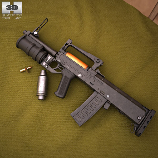Rifle de Asalto Bullpup OTs-14 Groza Modelo 3D - Descargar Fusil de ...