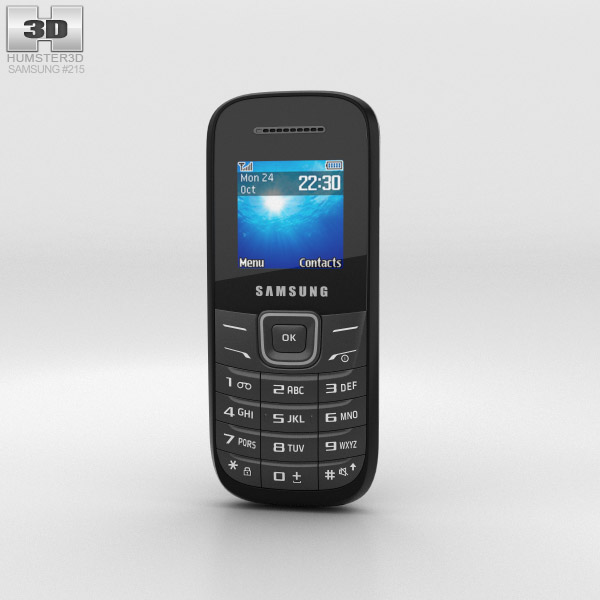 Samsung E1205 Black 3D model - Download Phones on 3DModels.org