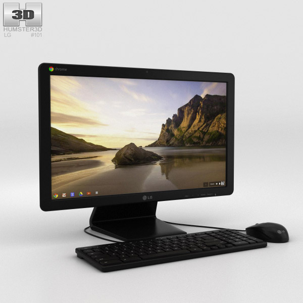 LG Chromebase Black 3D model - Download Desktop Computer on 3DModels.org
