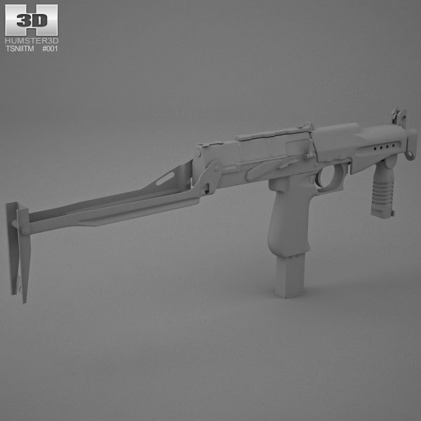 SR-2M Veresk 3D model - Download Submachine Gun on 3DModels.org