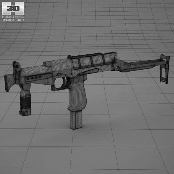 SR-2 维列斯克折叠枪托冲锋枪 3D模型 - 下载 冲锋枪 开启 3DModels.org