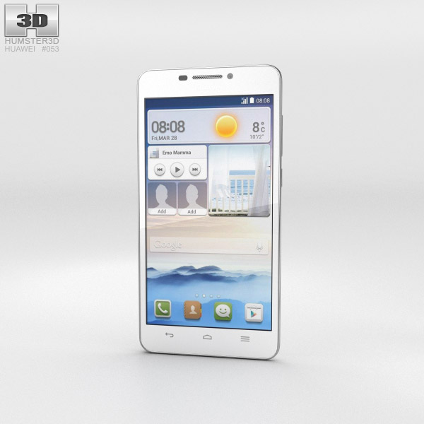 Huawei Ascend G630 White 3D model - Download Phones on 3DModels.org