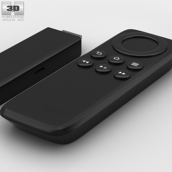 Amazon Fire TV Stick とリモコン 3Dモデル - ダウンロード テレビ オン 3DModels.org