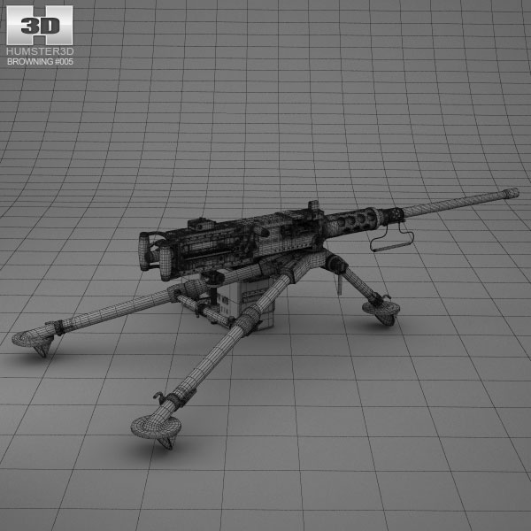 Browning M2 3D model - Download Machine Gun on 3DModels.org
