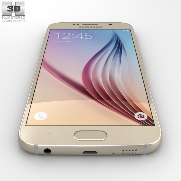 Samsung Galaxy S6 Gold Platinum 3D model - Download Phones on 3DModels.org