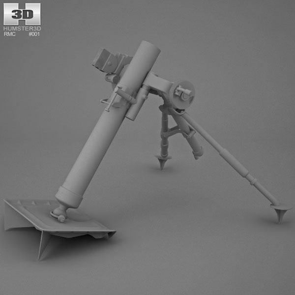 M2 Mortar 3D model - Download Rocket Launcher on 3DModels.org