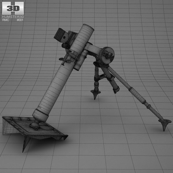 M2 Mortar 3D model - Download Rocket Launcher on 3DModels.org