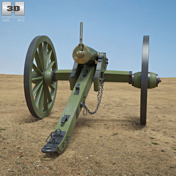 Model 1857 12-Pounder Napoleon Cannon 3D 모델 - 다운로드 캐넌 on 3DModels.org