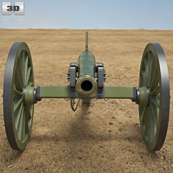 Model 1857 12-Pounder Napoleon Cannon 3D 모델 - 다운로드 캐넌 on 3DModels.org