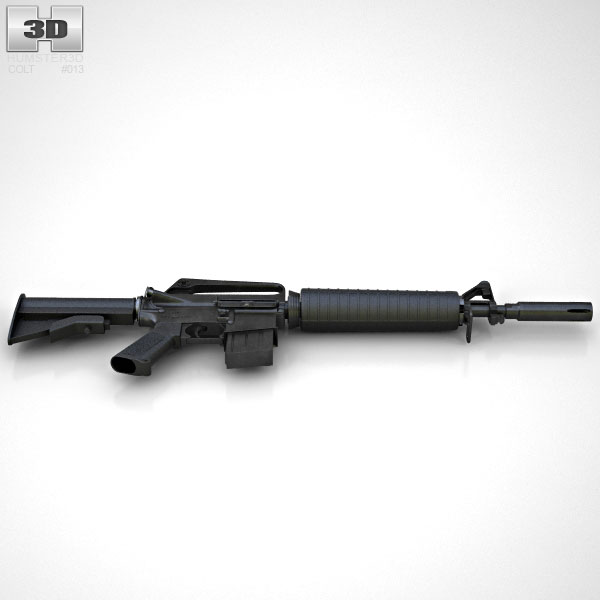 CAR-15特种突击步枪 3D模型 - 下载 突击步枪 开启 3DModels.org