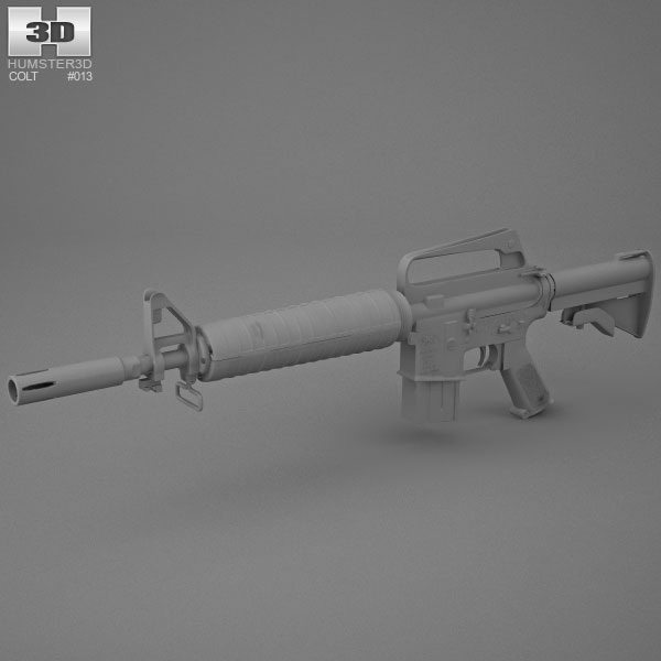CAR-15特种突击步枪 3D模型 - 下载 突击步枪 开启 3DModels.org