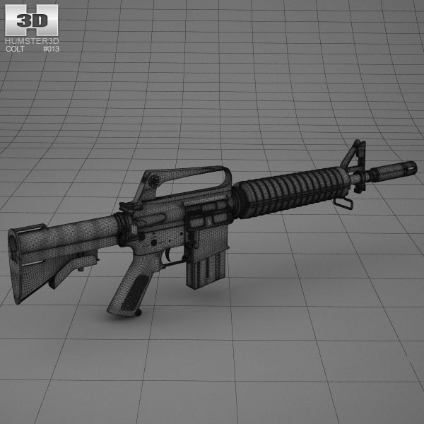 CAR-15 Commando 3D model - Download Assault rifle on 3DModels.org