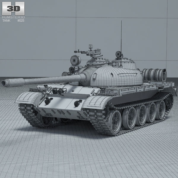 T-55 3D model - Download Tank on 3DModels.org