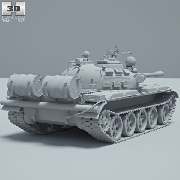 T-55 3D model - Download Tank on 3DModels.org