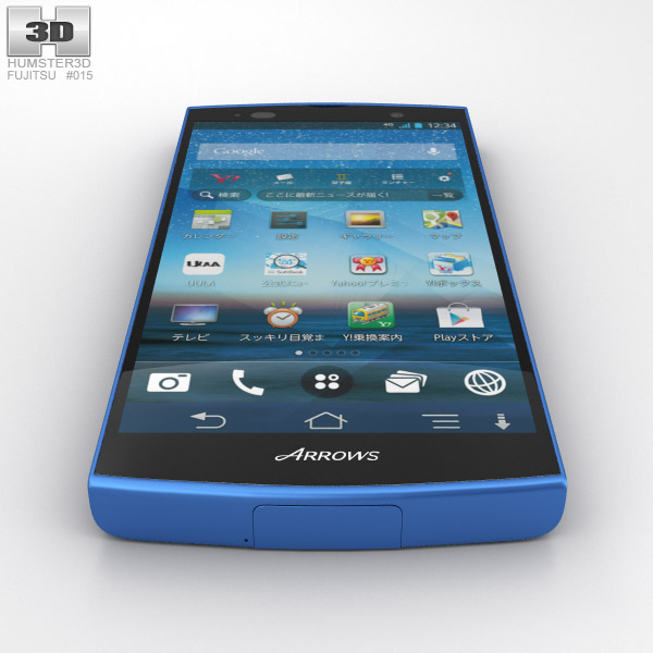 Fujitsu Arrows A 202F Blue 3D model - Download Phones on 3DModels.org