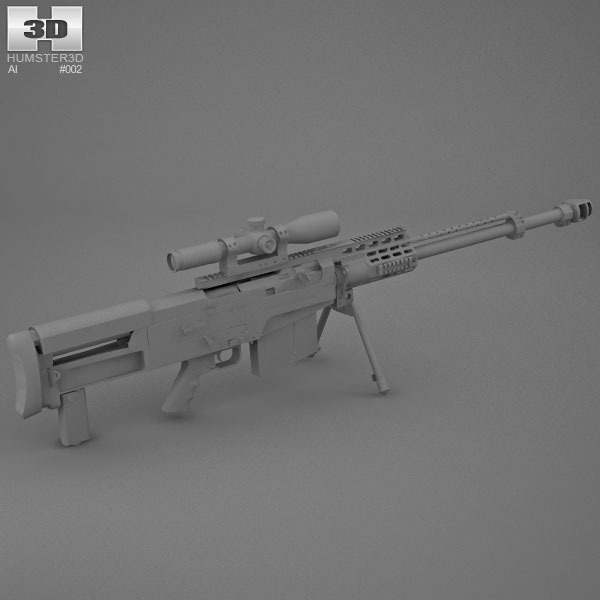 Accuracy International AS50 3D model - Download Rifle on 3DModels.org