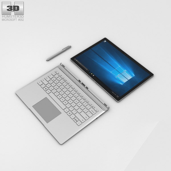 Microsoft Surface Book 3D model - Download Tablet on 3DModels.org