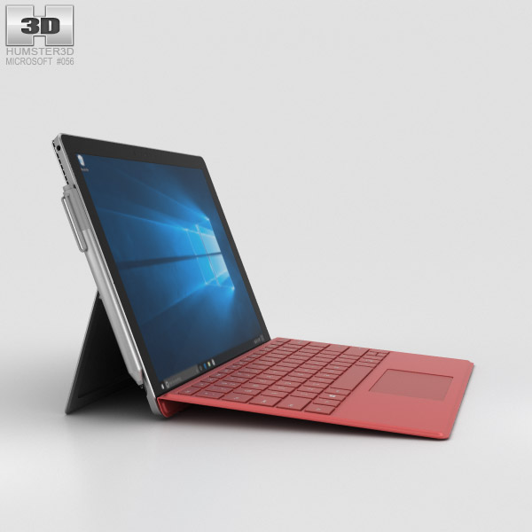 Microsoft Surface Pro 4 Red 3D model - Download Tablet on 3DModels.org