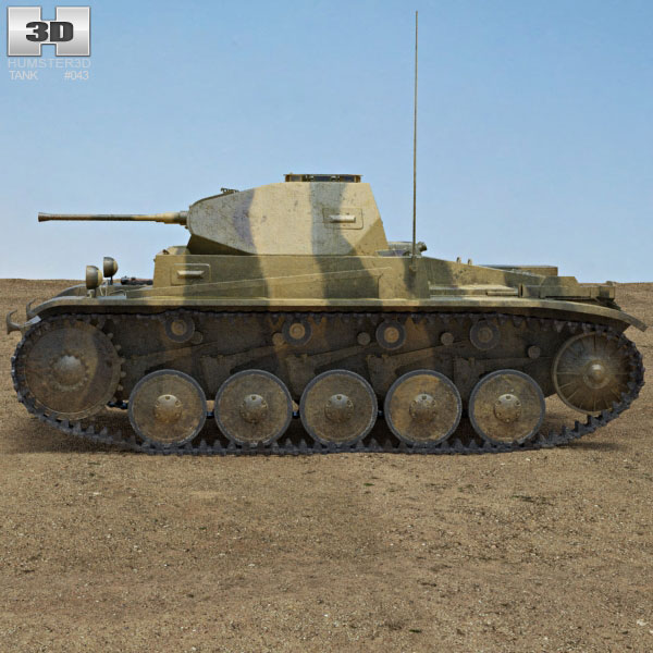 Panzer II 3D model - Download Tank on 3DModels.org