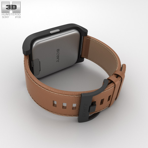 Sony SmartWatch 3 SWR50 Leather Brown 3D model - Download Smart watch ...