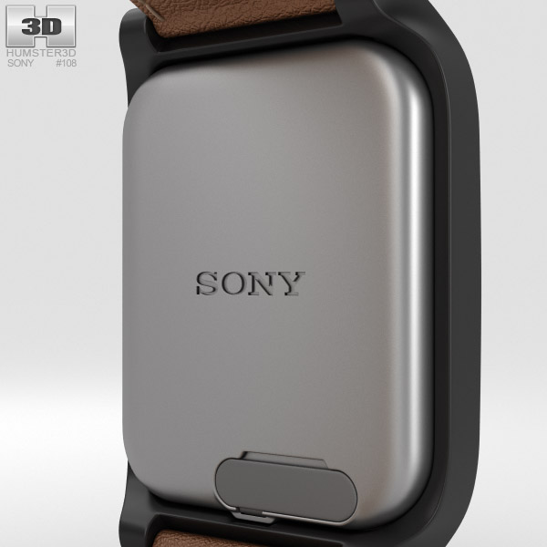Sony SmartWatch 3 SWR50 Leather Brown 3D model - Download Smart watch ...