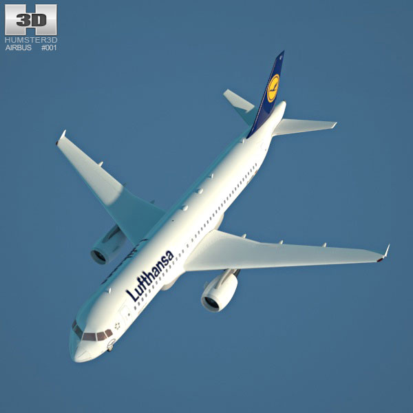 Avión Airbus A320 de Lufthansa Modelo 3D - Descargar Avión comercial ...