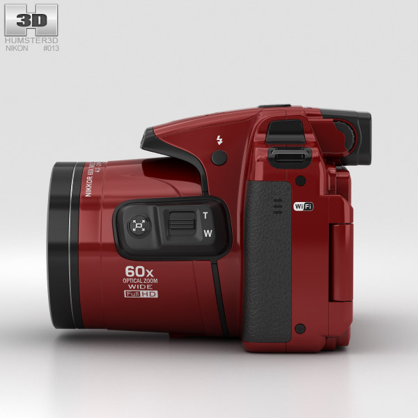 Nikon Coolpix P610 Red 3Dモデル - ダウンロード 撮影カメラ on 3DModels.org