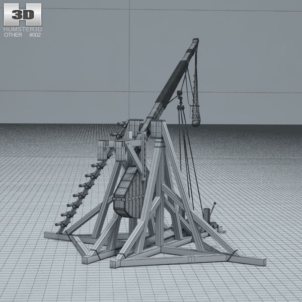 Trebuchet 3D model - Download Ancient Combat Vehicle on 3DModels.org