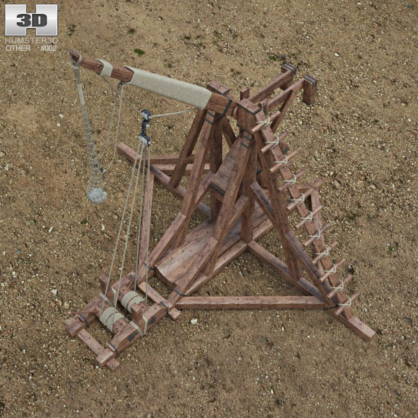 Trebuchet 3D model - Download Ancient Combat Vehicle on 3DModels.org
