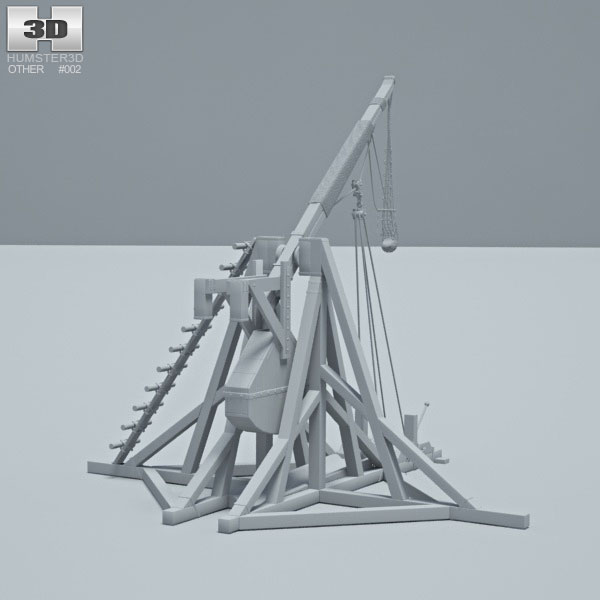 Trebuchet 3D model - Download Ancient Combat Vehicle on 3DModels.org