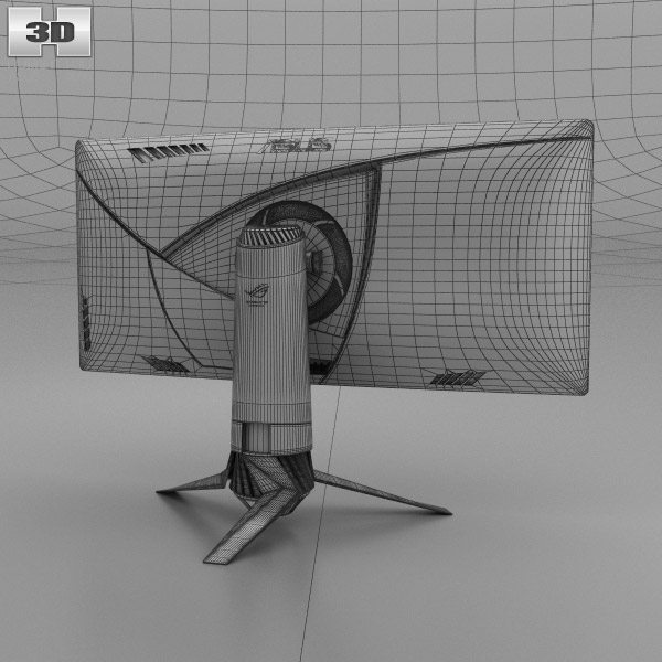 Asus ROG PG348Q Monitor 3D model - Download Computer monitor on ...
