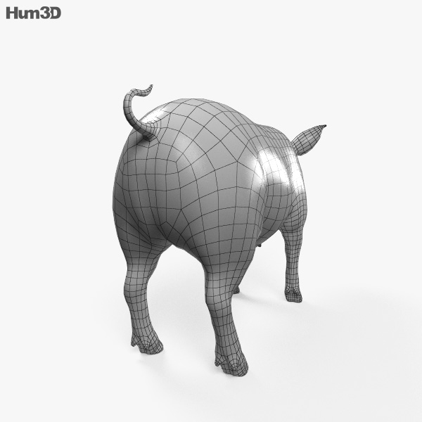 Animated Pig 3D model - Download Mammals on 3DModels.org