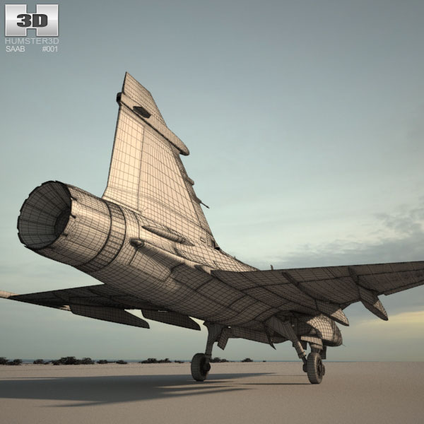 Saab JAS 39 Gripen 3D model - Download Fighter on 3DModels.org