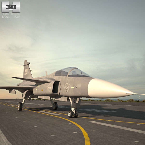 Saab JAS 39 Gripen 3D model - Download Fighter on 3DModels.org