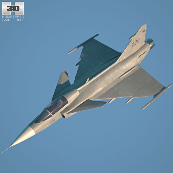 Saab JAS 39 Gripen 3D model - Download Fighter on 3DModels.org