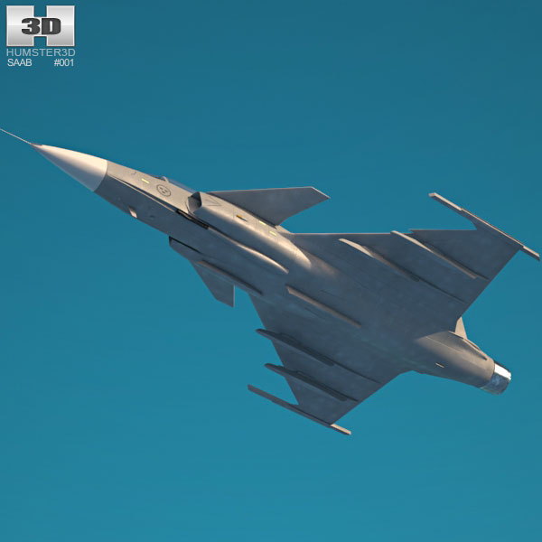 Saab JAS 39 Gripen 3D model - Download Fighter on 3DModels.org