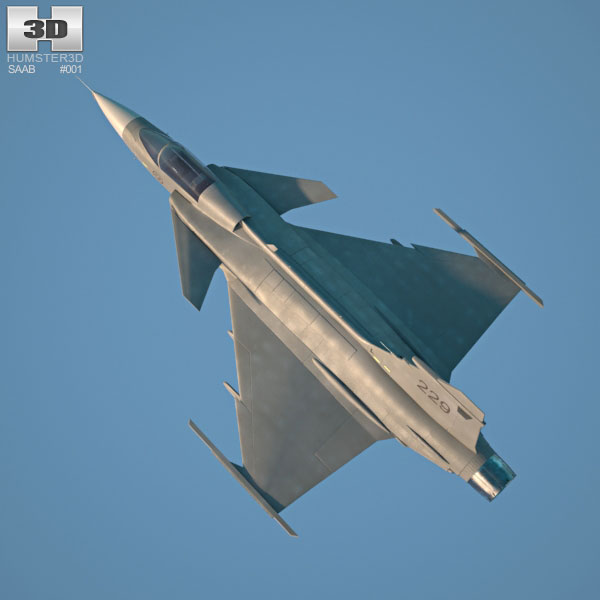 Saab JAS 39 Gripen 3D model - Download Fighter on 3DModels.org
