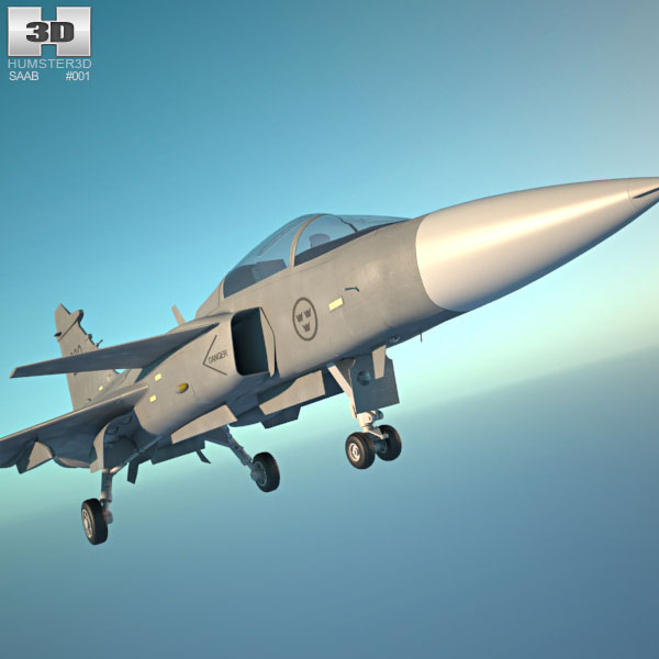 Saab JAS 39 Gripen 3D model - Download Fighter on 3DModels.org
