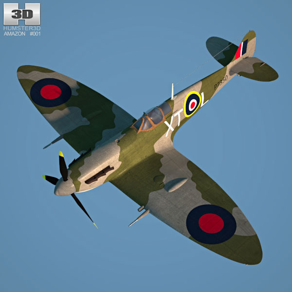 Supermarine Spitfire 3D model - Download Fighter on 3DModels.org