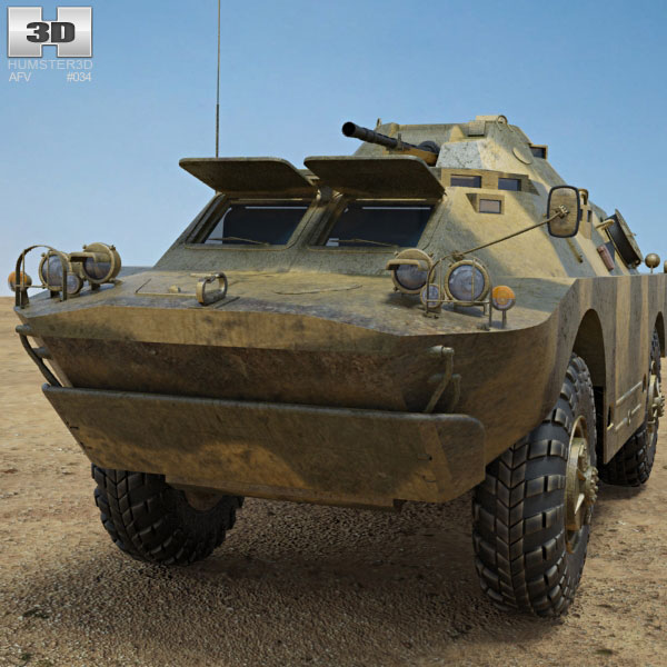BRDM-2 苏联装甲侦察车 3D模型 - 下载 战车 on 3DModels.org