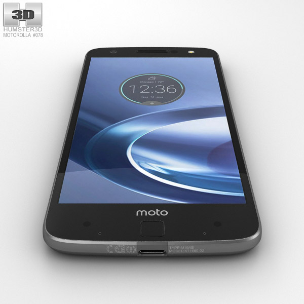 Motorola Moto Z Force Black Lunar Gray 3D模型 - 下载 智能手机 on 3DModels.org