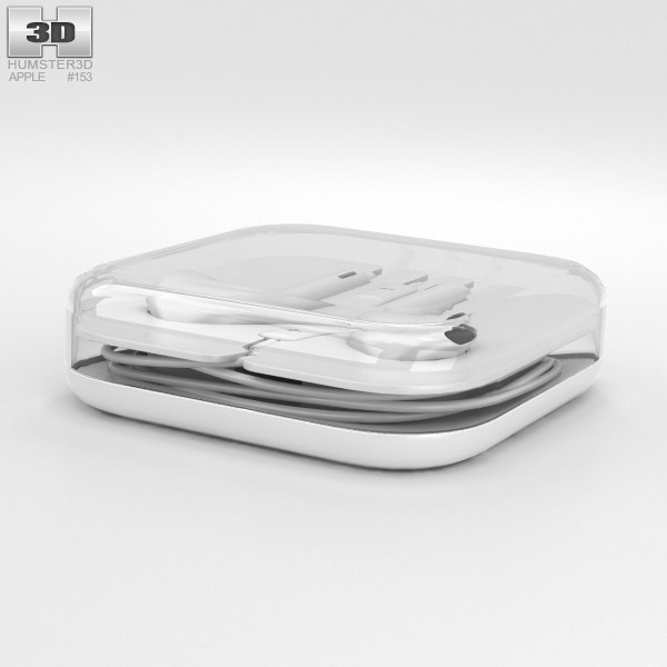 컨트롤 모듈이 있는 Apple EarPods 3D 모델 - 다운로드 오디오 기기 on 3DModels.org