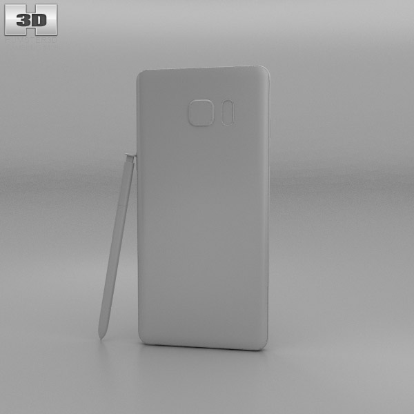 三星 Galaxy Note 7 银色钛金版 3D模型 - 下载 智能手机 开启 3DModels.org
