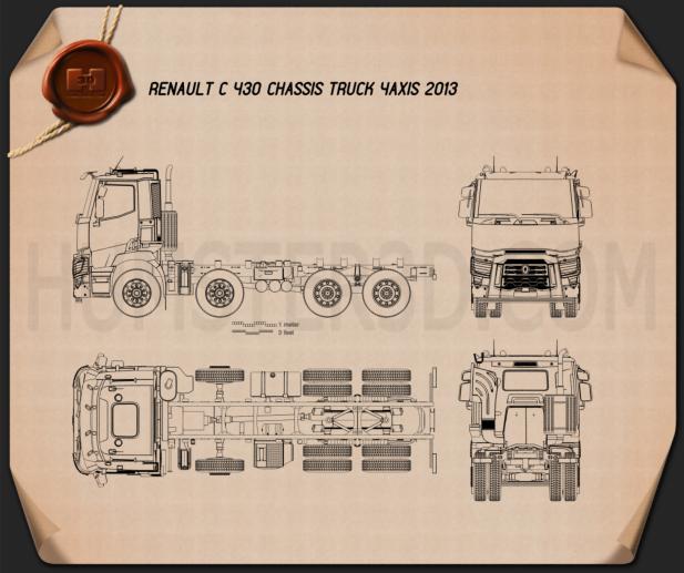 Renault C Chassis Truck 2013 Blueprint - 3DModels.org