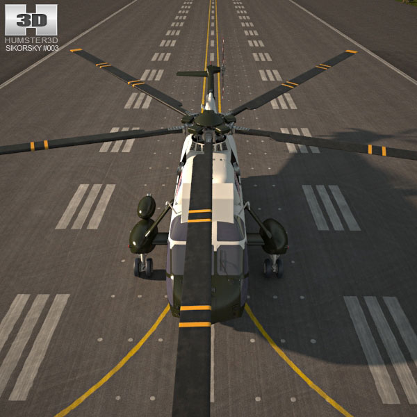 Marine One Sikorsky VH-3D Sea King 3D model - Download Helicopter on ...